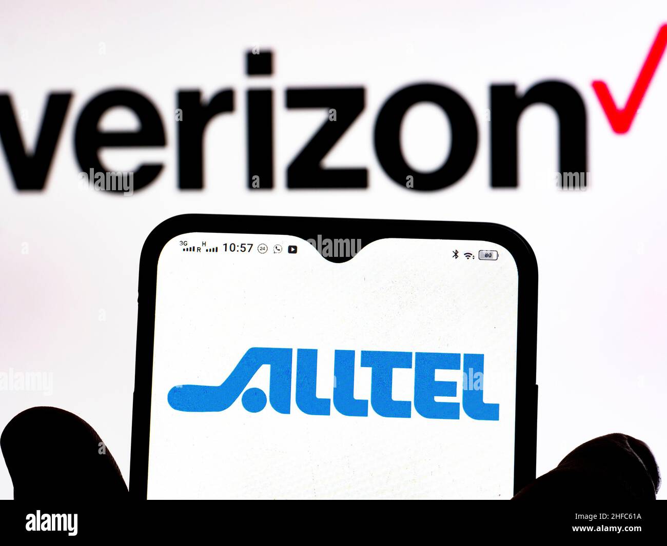 In this photo illustration, the Alltel Corporation, a company owned by ...