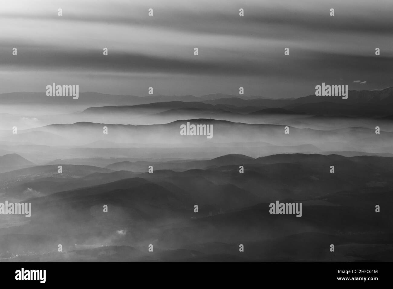 Overview with alps Black and White Stock Photos & Images - Alamy