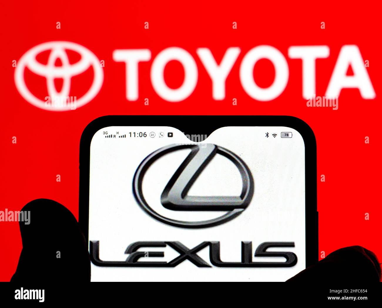 In this photo illustration, the Lexus Toyota Subsidiary logo is seen ...