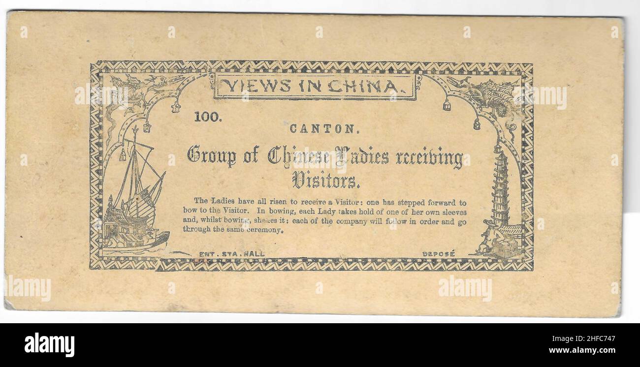 Stereoview -Views in China by Rossier - No 100 Group of Chinese Ladies ...