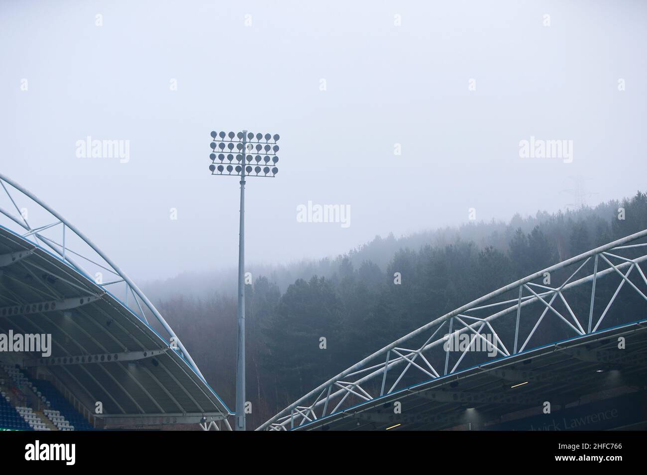 Fog descends on the John Smiths Stadium Stock Photo - Alamy