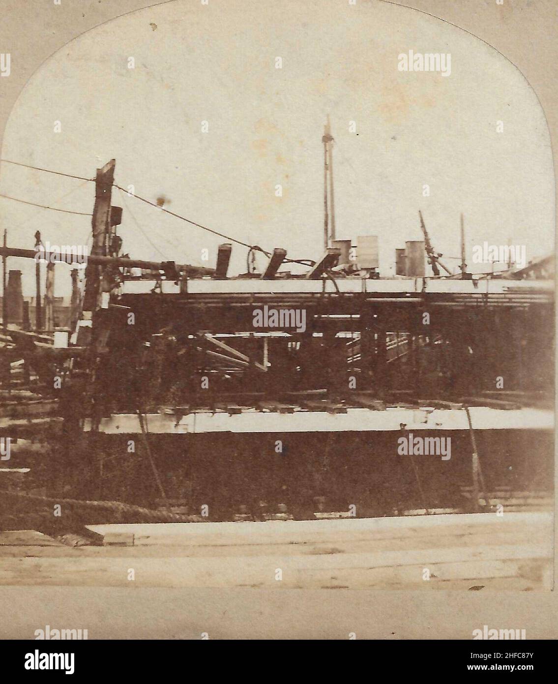 Stereoview - View in the Royal Dock-Yard and Sheerness Harbour - Stern ...
