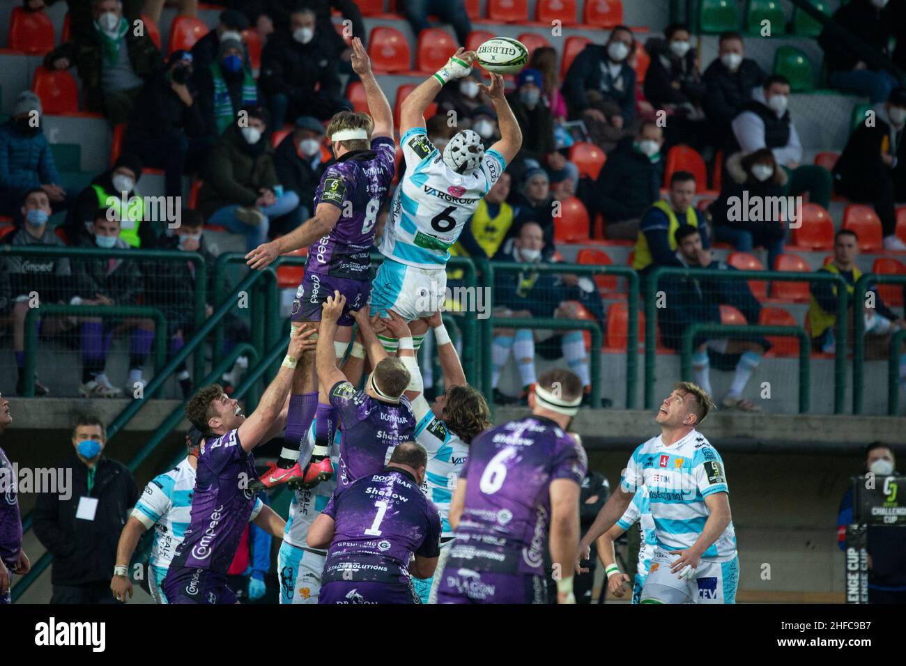 Monigo stadium, Treviso, Italy, January 15, 2022, Manuel Zuliani ...