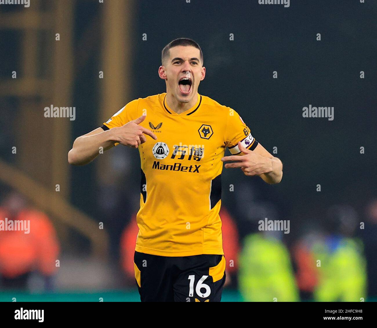 Wolverhampton wanderers conor coady celebrates scoring hi-res stock ...