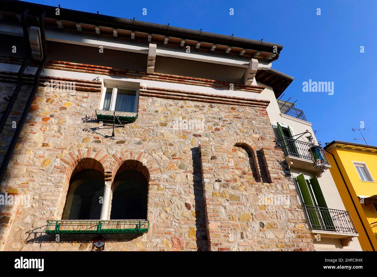 Architecture of Sirmione old town , Italy, Europe Stock Photo - Alamy
