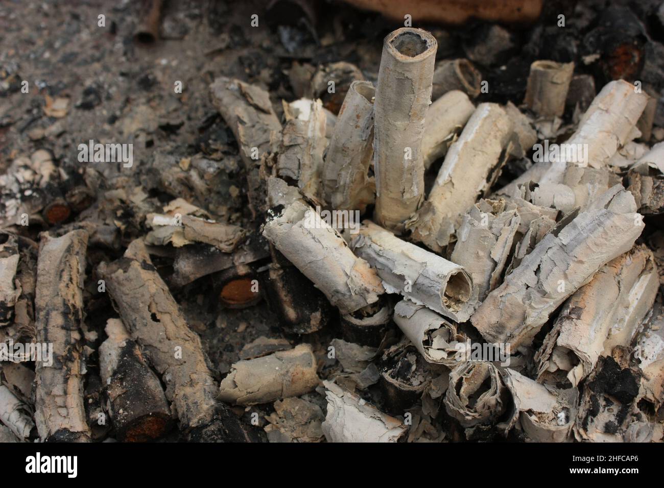 exploded new year fireworks on the streets in Germany Stock Photo - Alamy