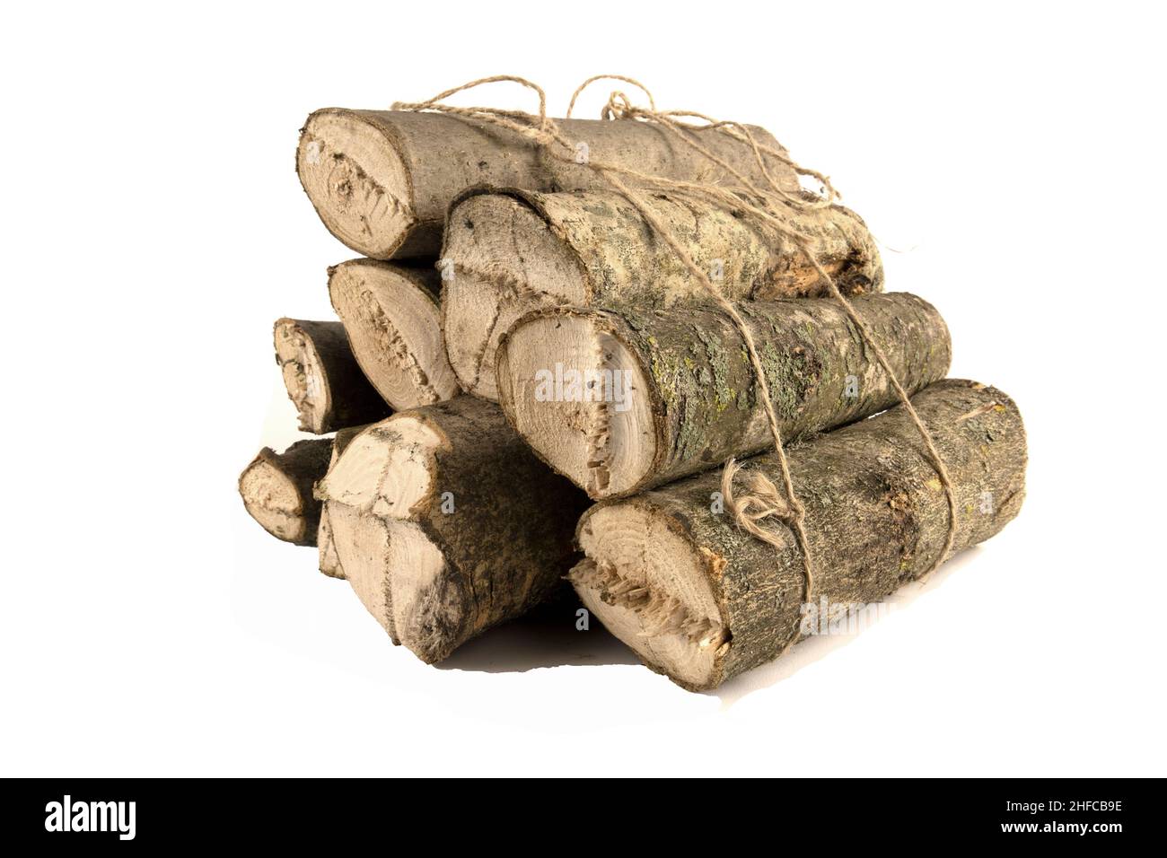 Bunch of firewood isolated on white Stock Photo - Alamy