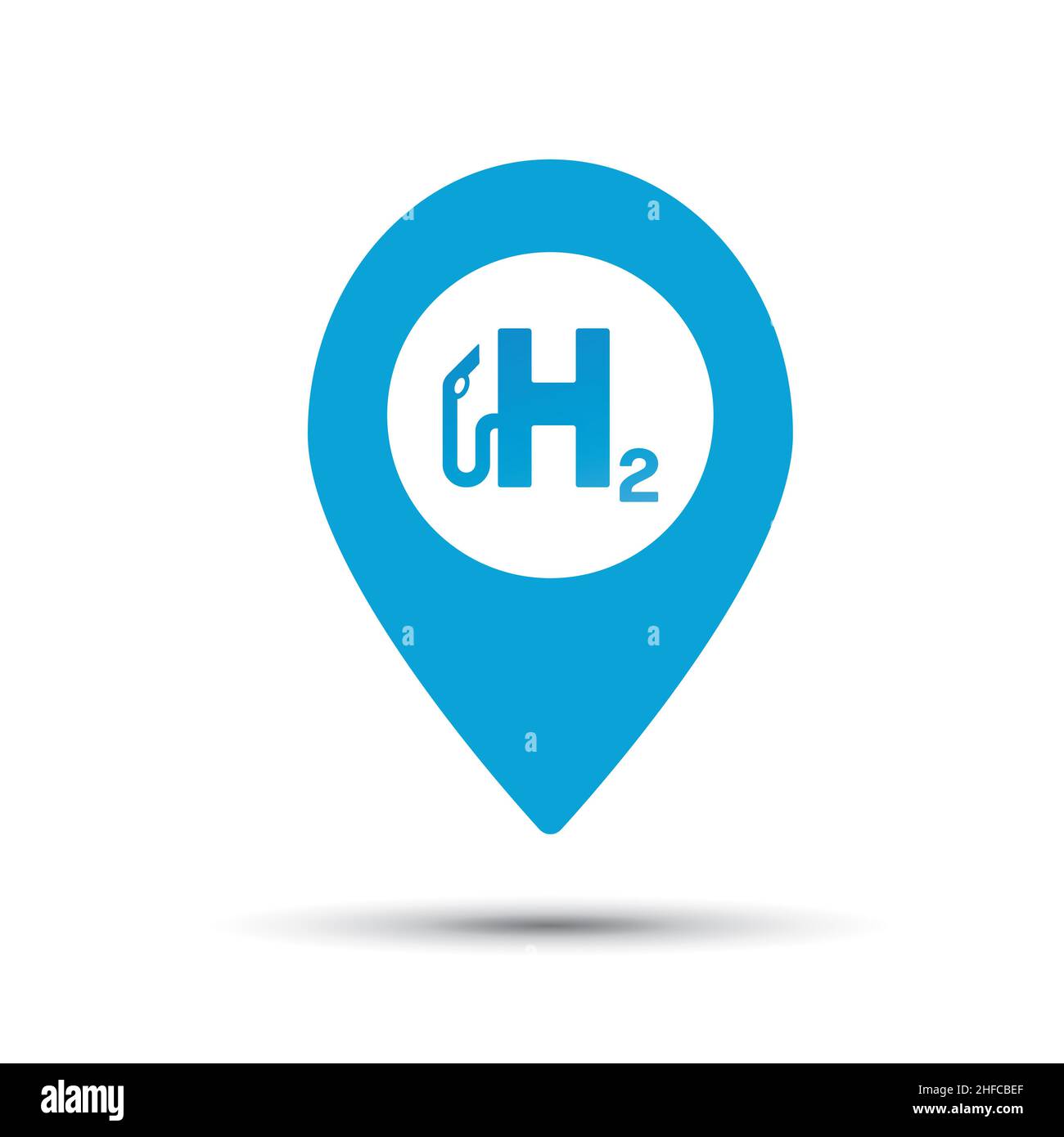 GPS.navigator pin for Hydrogen filling H2 Gas Pump station icon. H2 ...