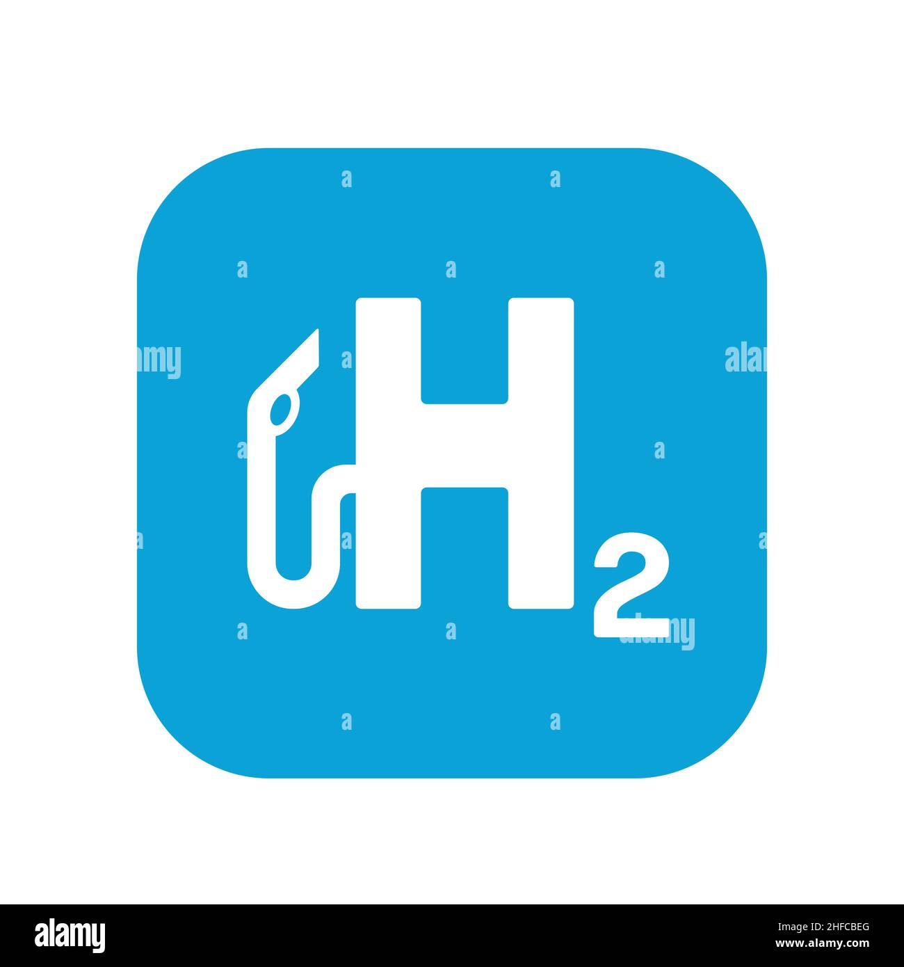 Blue Hydrogen filling H2 Gas Pump station icon. H2 station sign. Vector ...