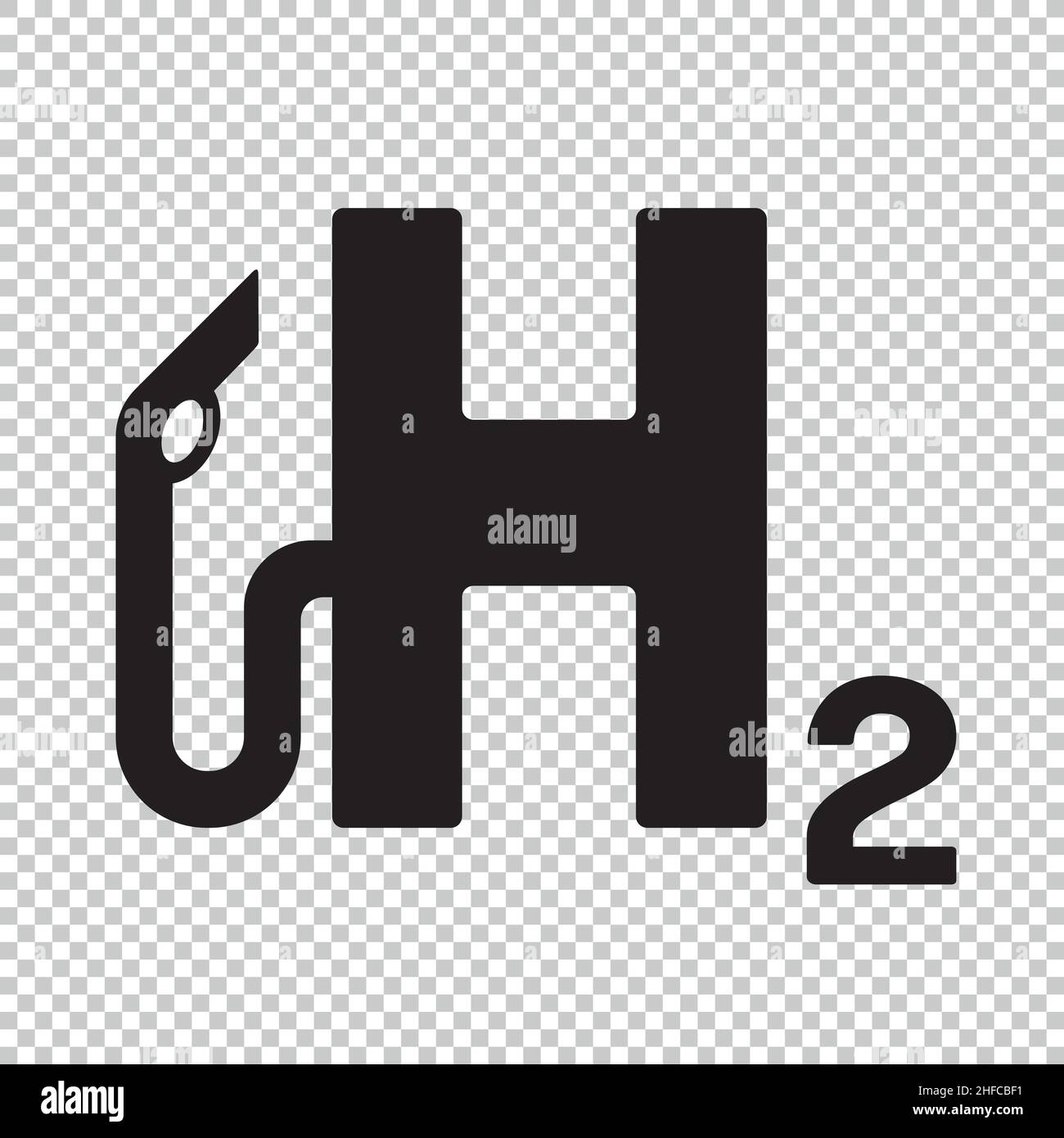 H2 Hydrogen filling Gas Pump station logo icon isolated on checked ...