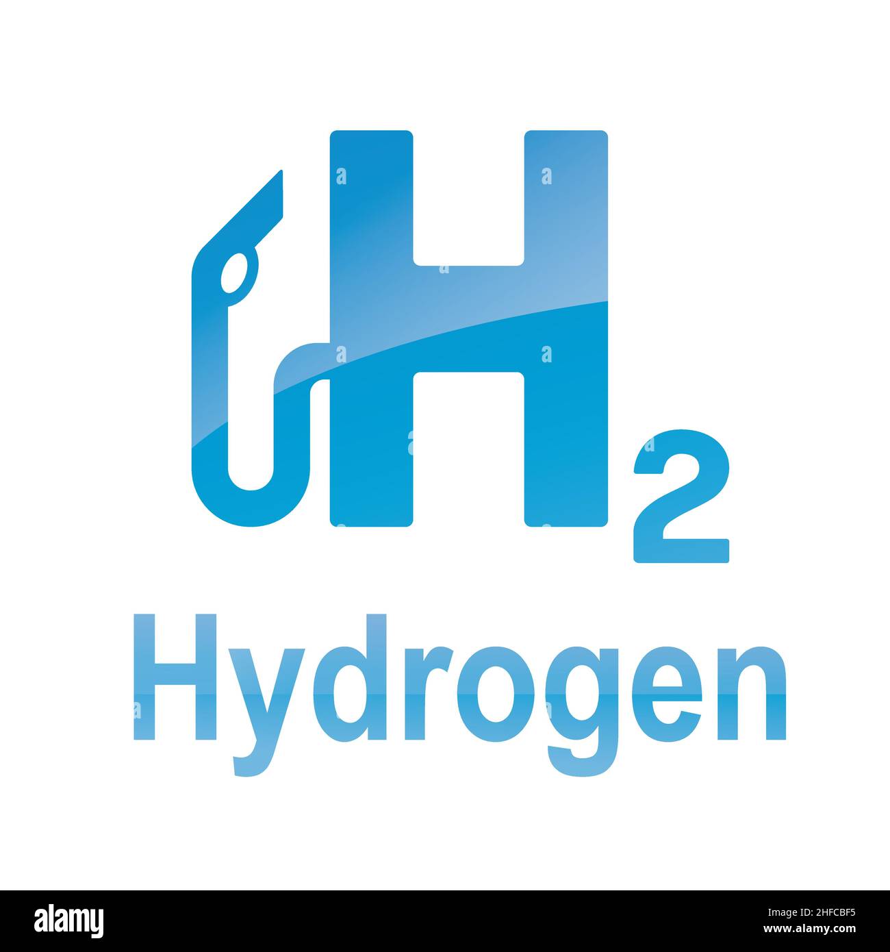 Blue Hydrogen filling H2 Gas Pump station icon isolated on white ...