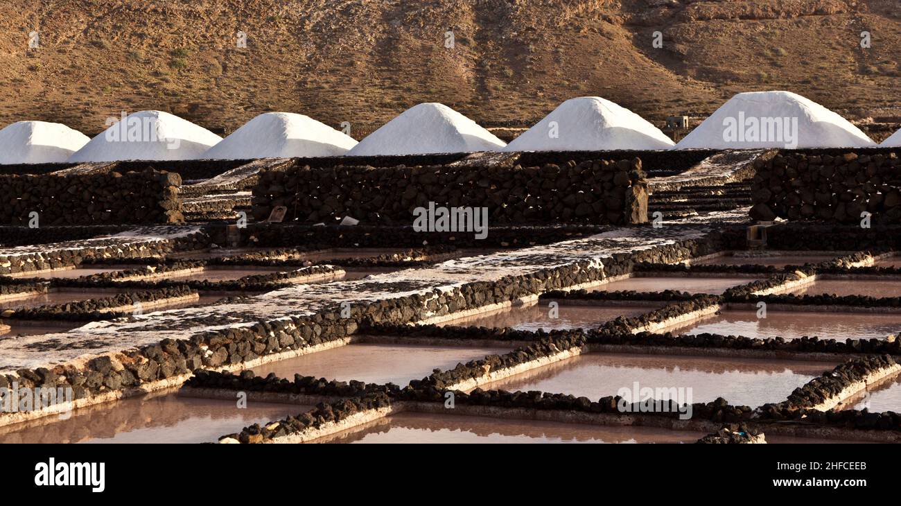Salt refinery, Saline from Janubio, Lanzarote, Spain Stock Photo - Alamy