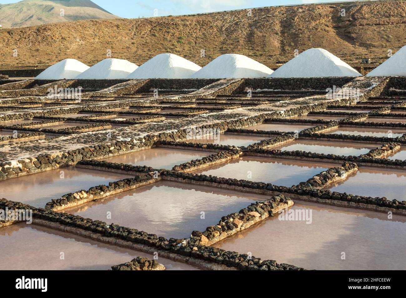 Salt refinery, Saline from Janubio, Lanzarote, Spain Stock Photo - Alamy