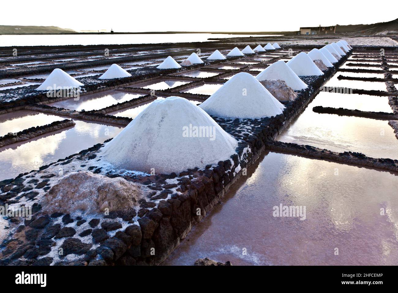 Salt refinery, Saline from Janubio, Lanzarote, Spain Stock Photo - Alamy