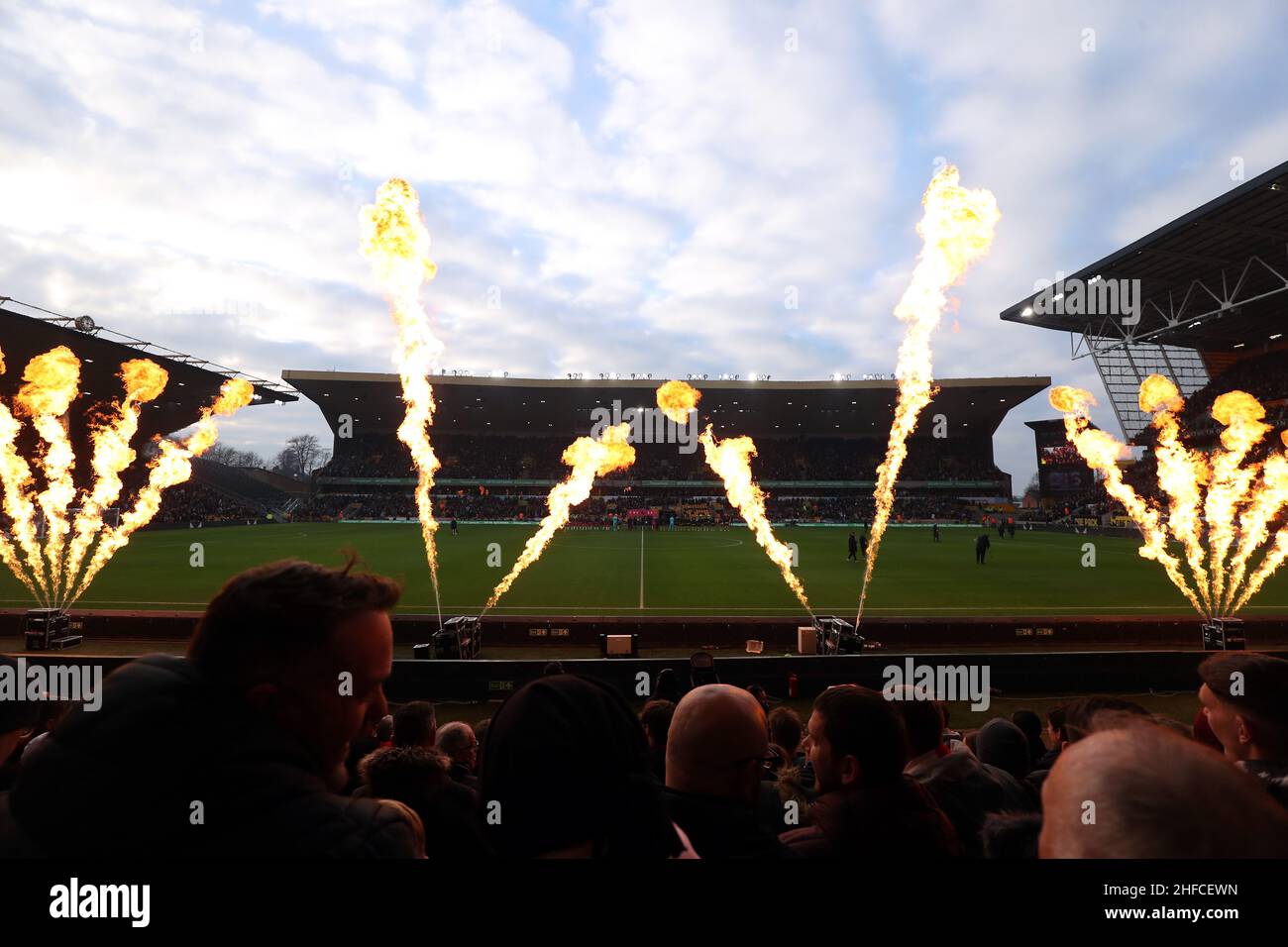 General view of Pyrotechnics pitch side before the Premier League match ...