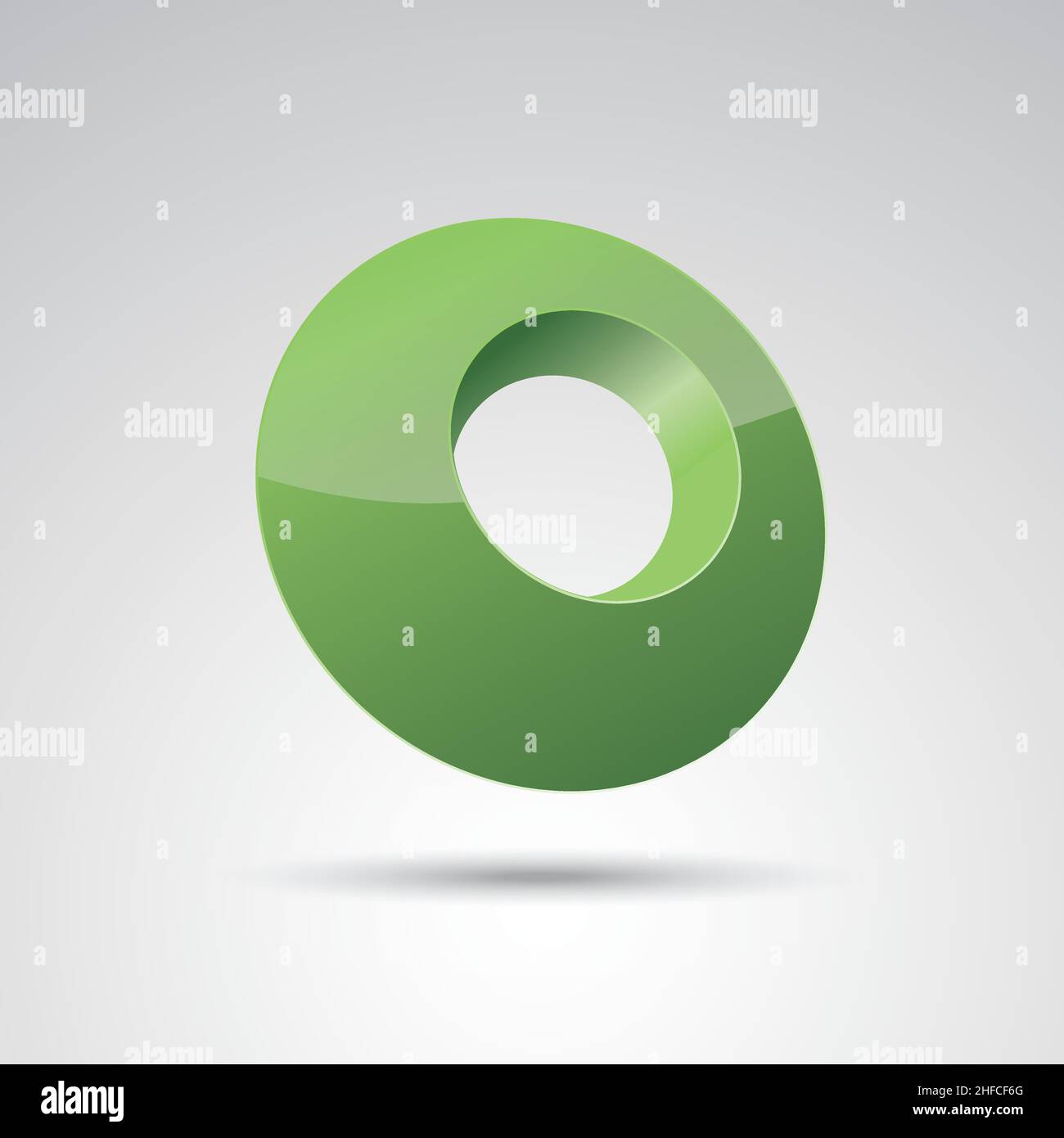 ring 3d vector icon as logo formation in green glossy colors, Corporate ...