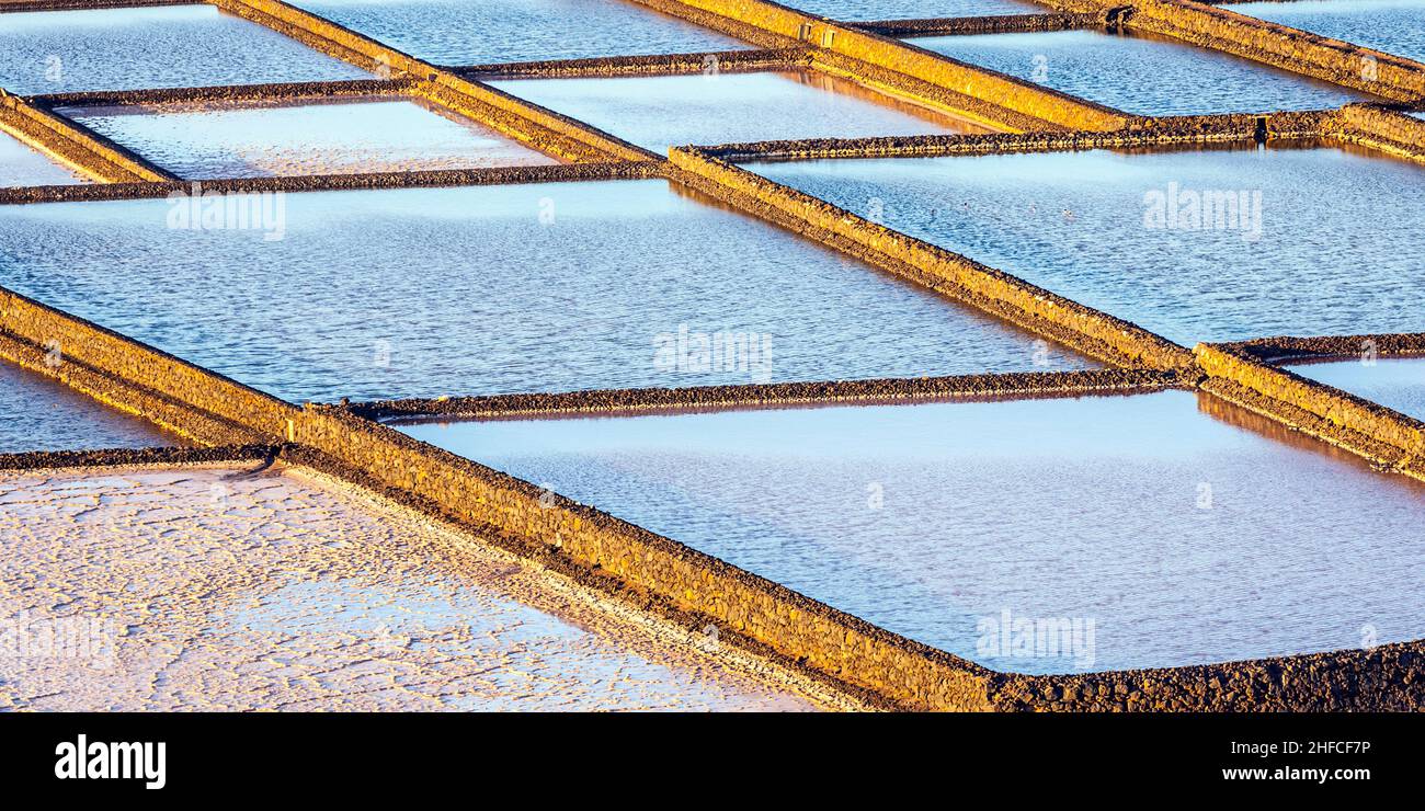 Salt refinery, Saline from Janubio, Lanzarote, Spain Stock Photo - Alamy