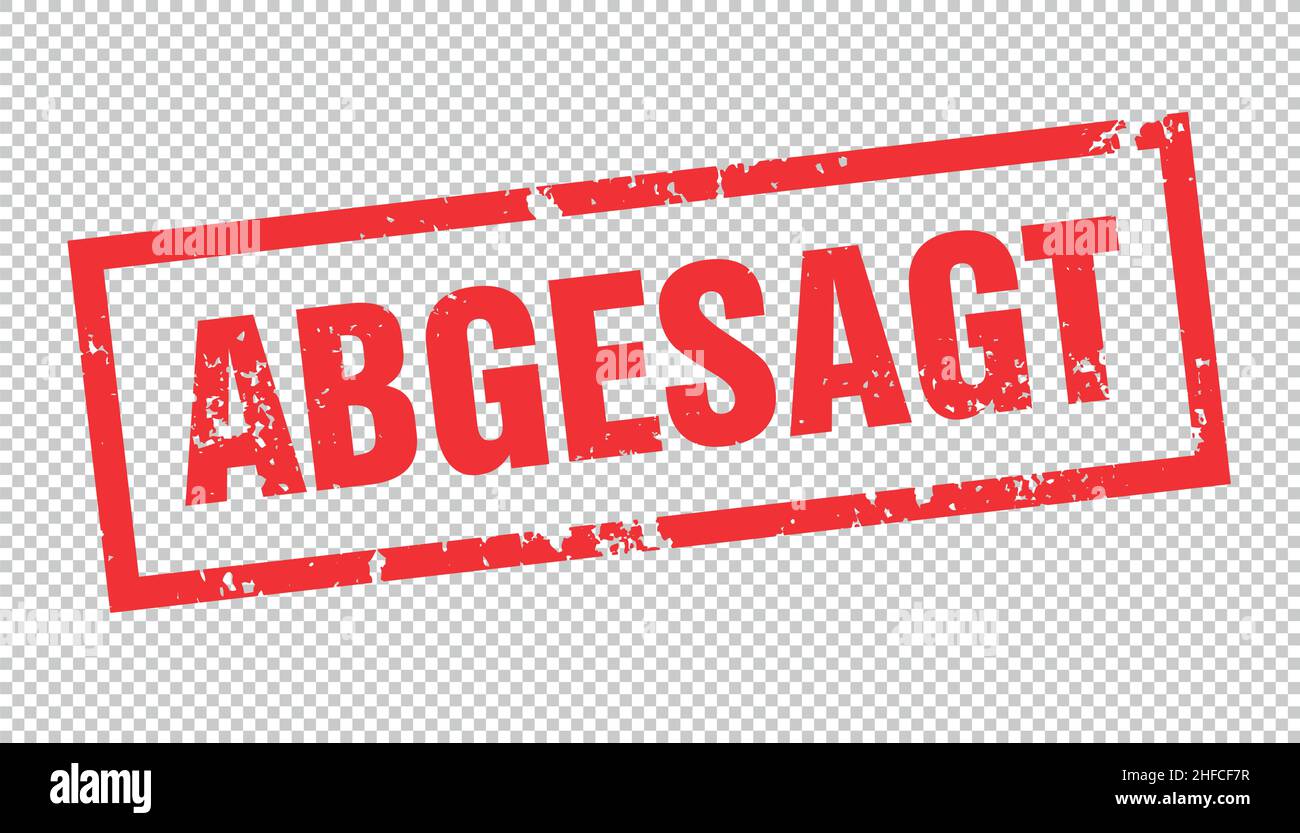 Red sign Stamp in german letters with the information (Veranstaltung ...