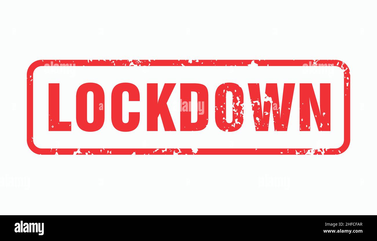 Lockdown Rubber Stamp. Red Lockdown Rubber Grunge Stamp Seal on white background. Vector ...