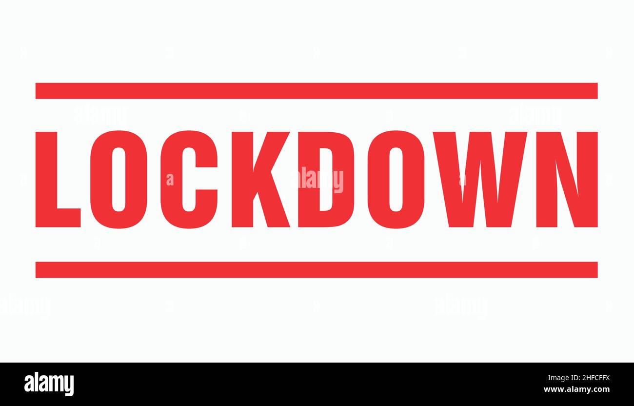 LOCKDOWN red Rubber Stamp on white background. Vector illustration. Eps ...