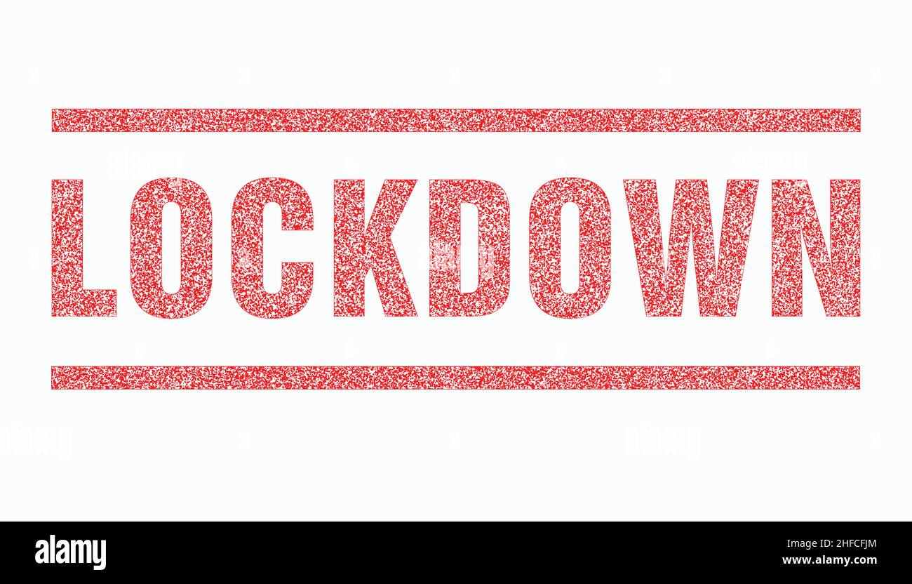 Lockdown Rubber Stamp. Red Lockdown Rubber Grunge Stamp Seal on white background. Vector ...