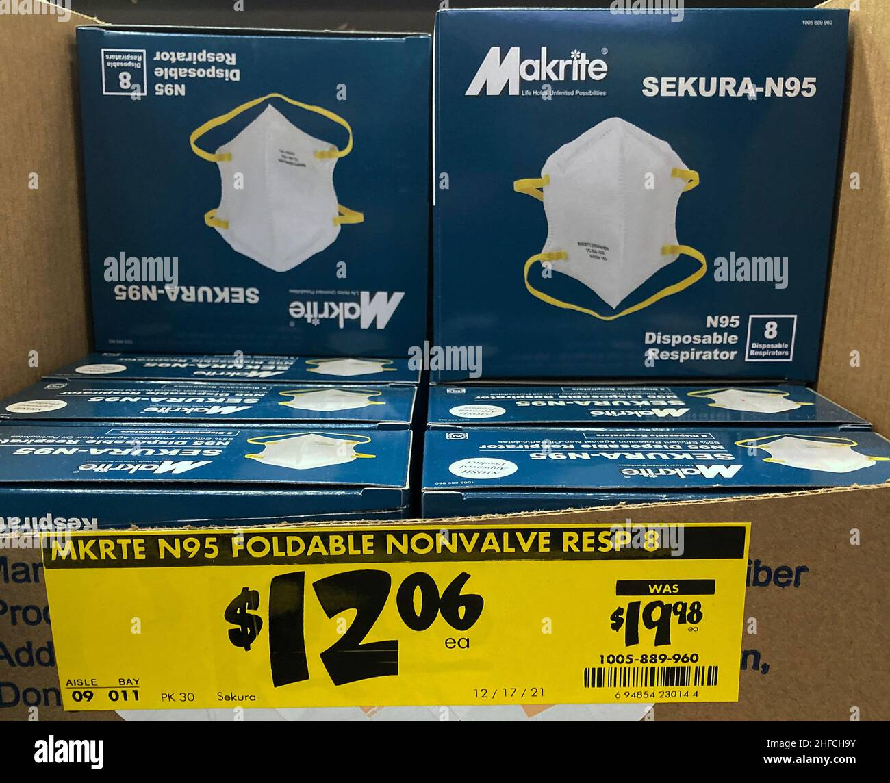 Orlando, United States. 14th Jan, 2022. N95 face masks are seen on ...