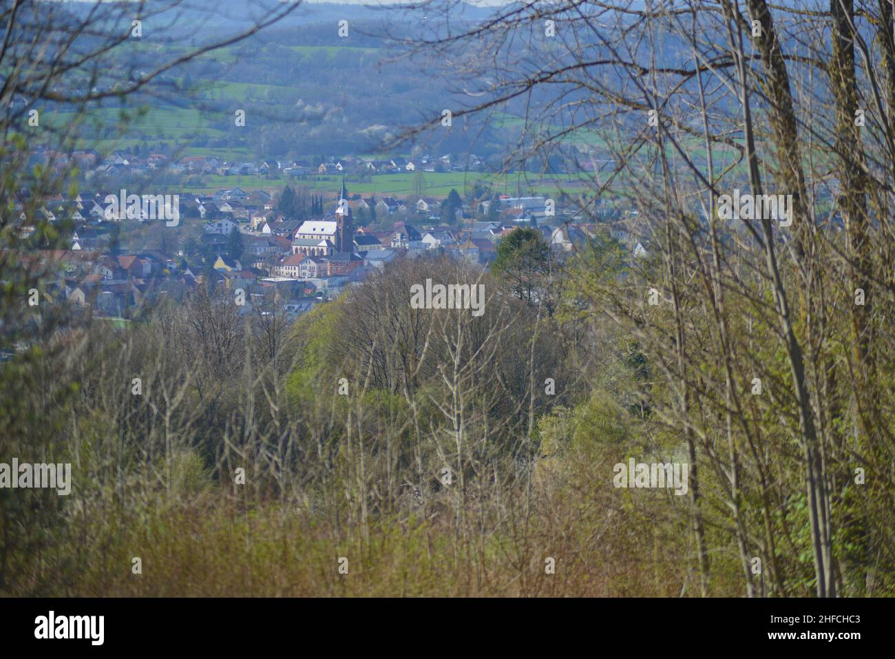 beautiful view from the Panoramaweg on Hilbringen and the city of ...