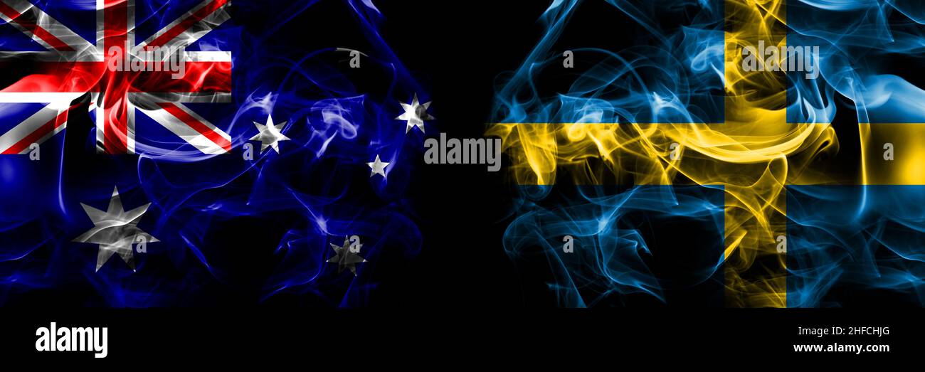 Flags of Australia, Australian vs Sweden, Swedish Swede. Smoke flag ...