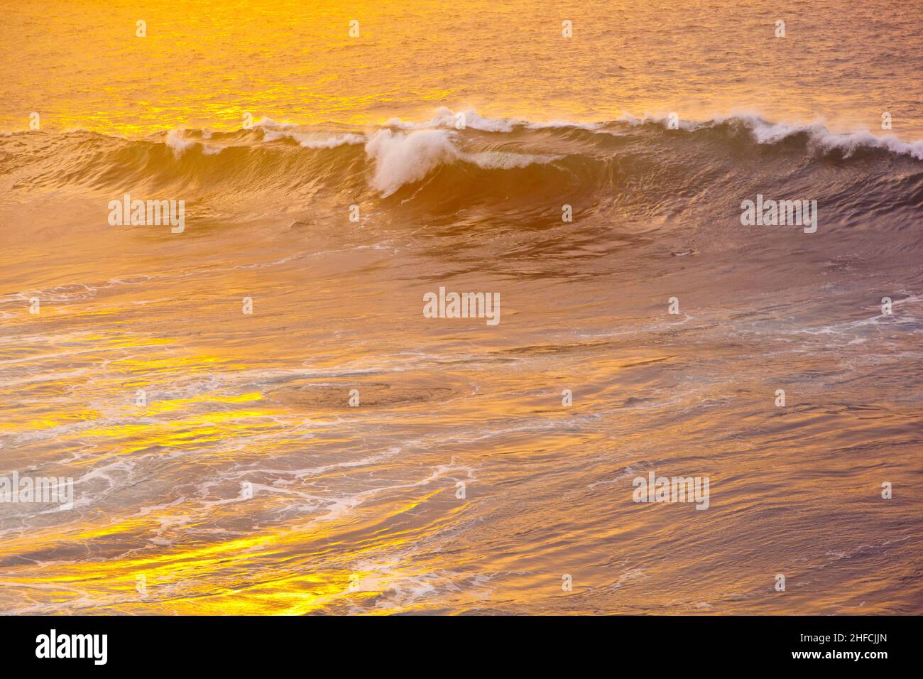 beautiful waves at the beach in sunset Stock Photo - Alamy