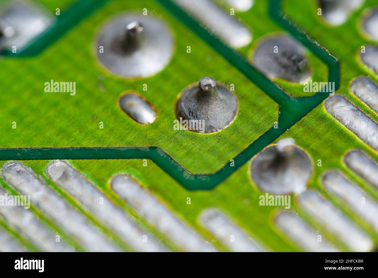 Unusual solder marks on printed circuit board (PCB Stock Photo - Alamy