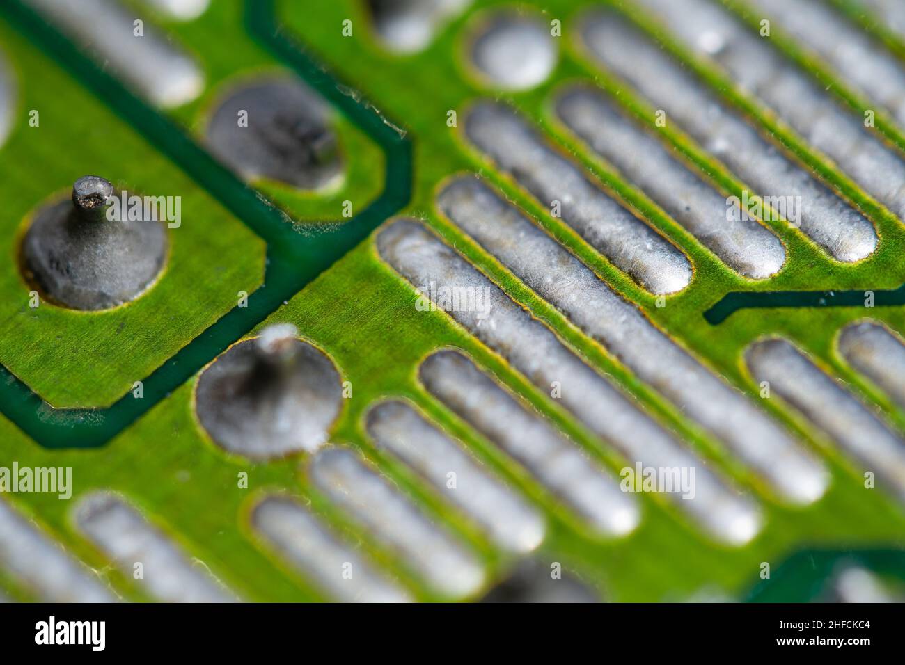 Unusual solder marks on printed circuit board (PCB Stock Photo - Alamy