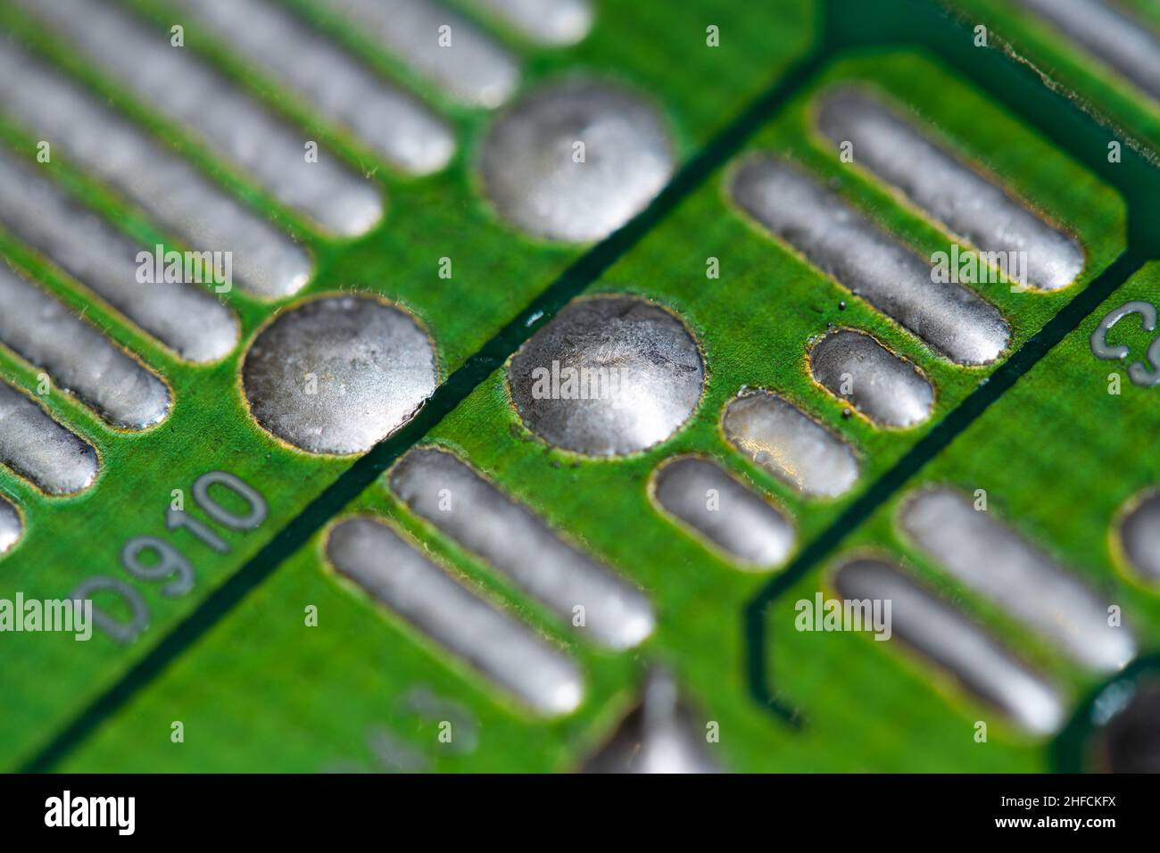 Unusual solder marks on printed circuit board (PCB Stock Photo - Alamy