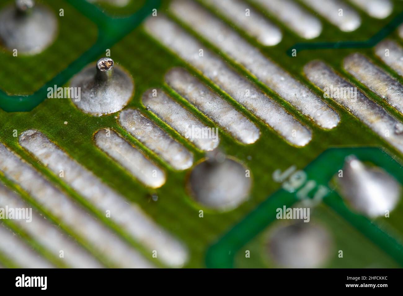 Unusual solder marks on printed circuit board (PCB Stock Photo - Alamy