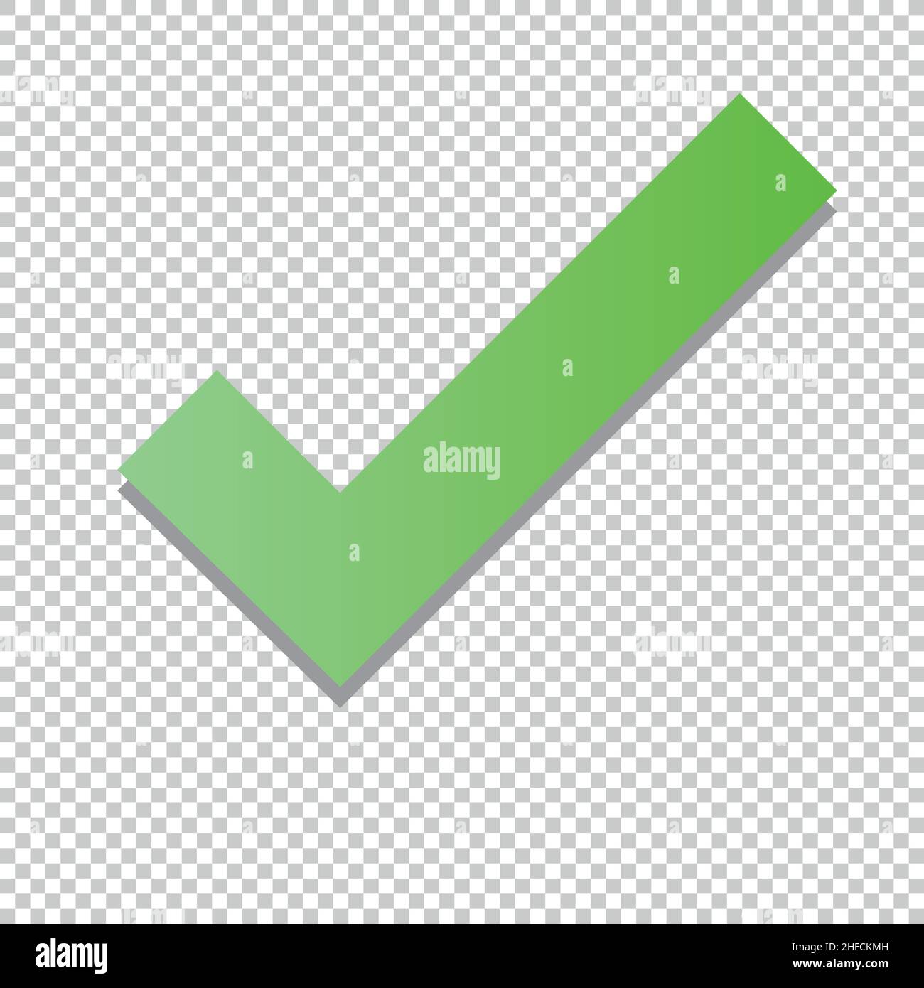 Check icon 3d, ok symbol in green color on the checked transparent ...