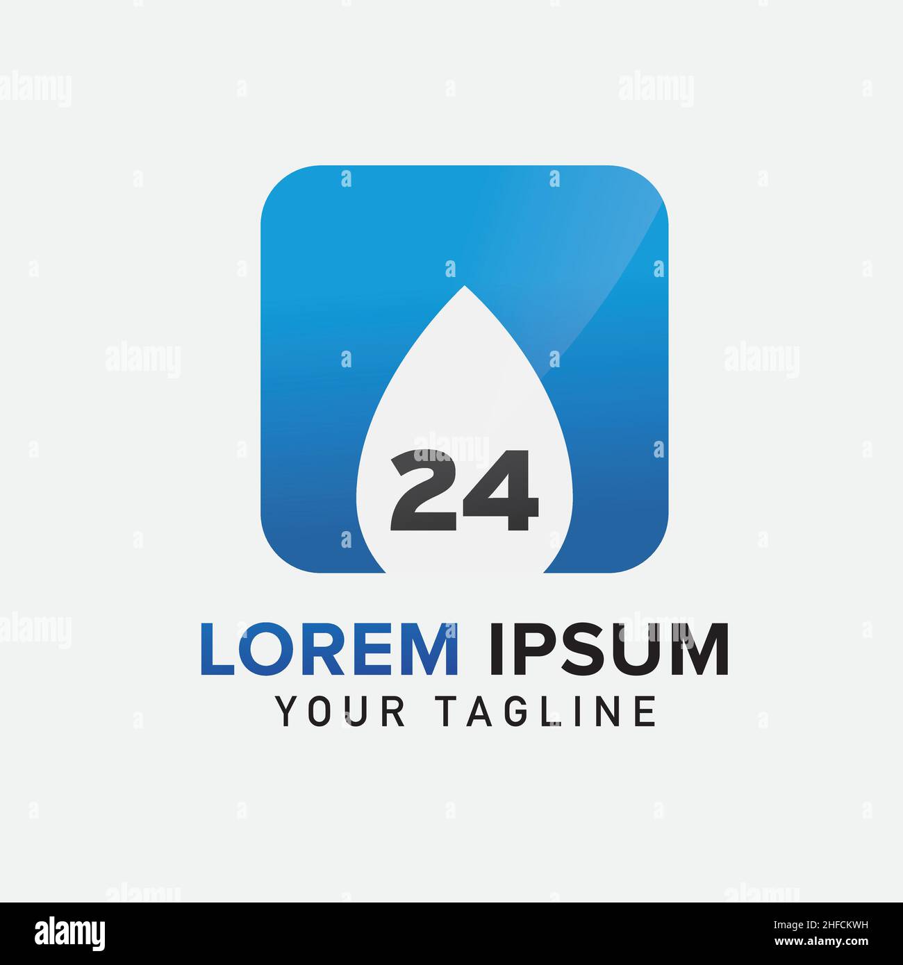 Water drop 24th Plumber Logo design vector template. Corporate design ...