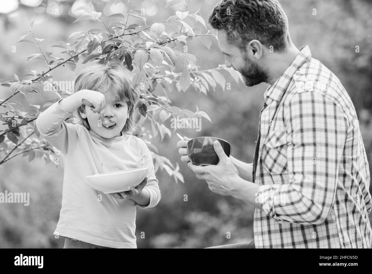 Healthy breakfast. weekend morning breakfast. happy fathers day. Little ...