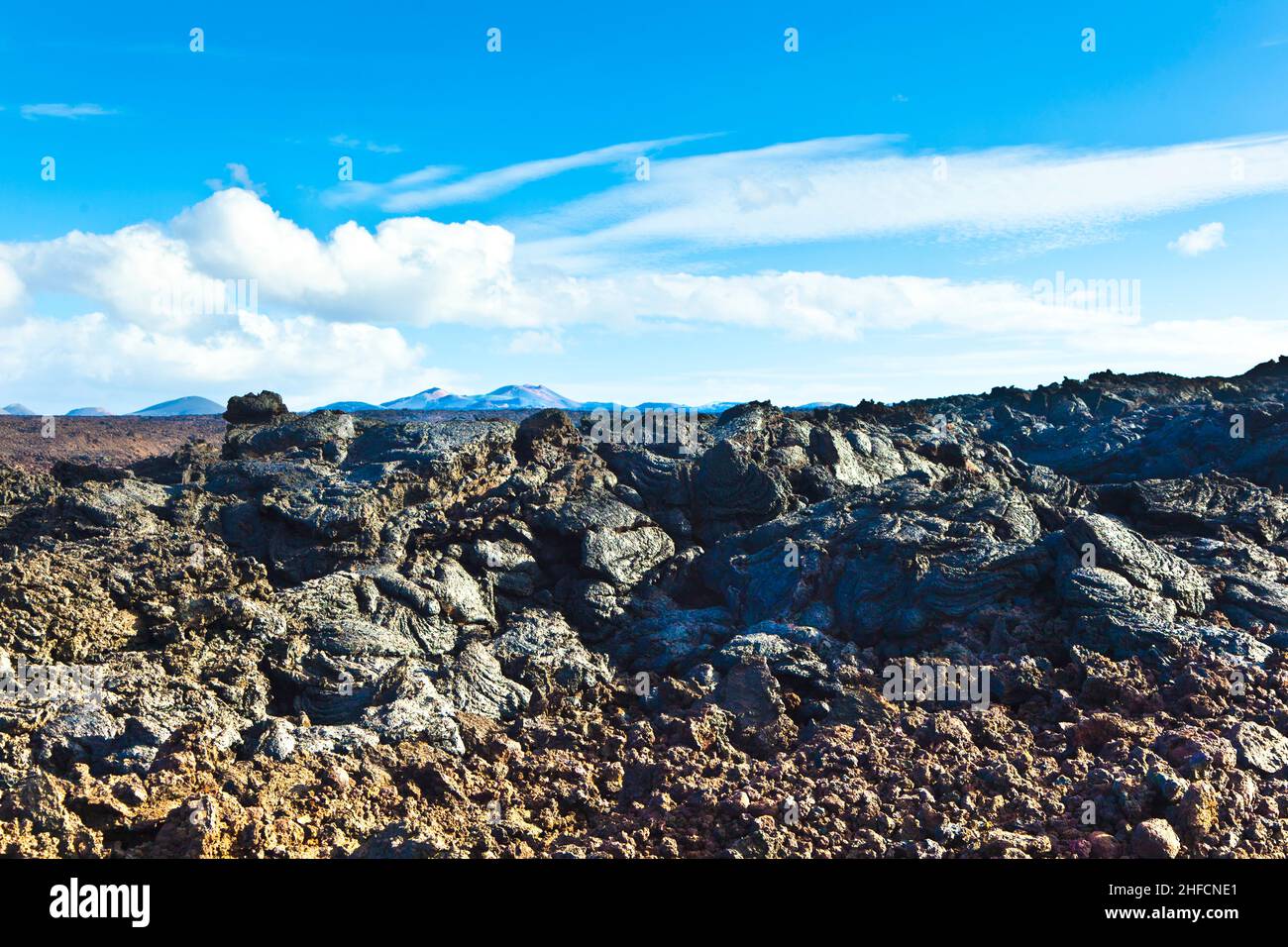 Stones of volcanic flow give a beautiful natural structure Stock Photo ...