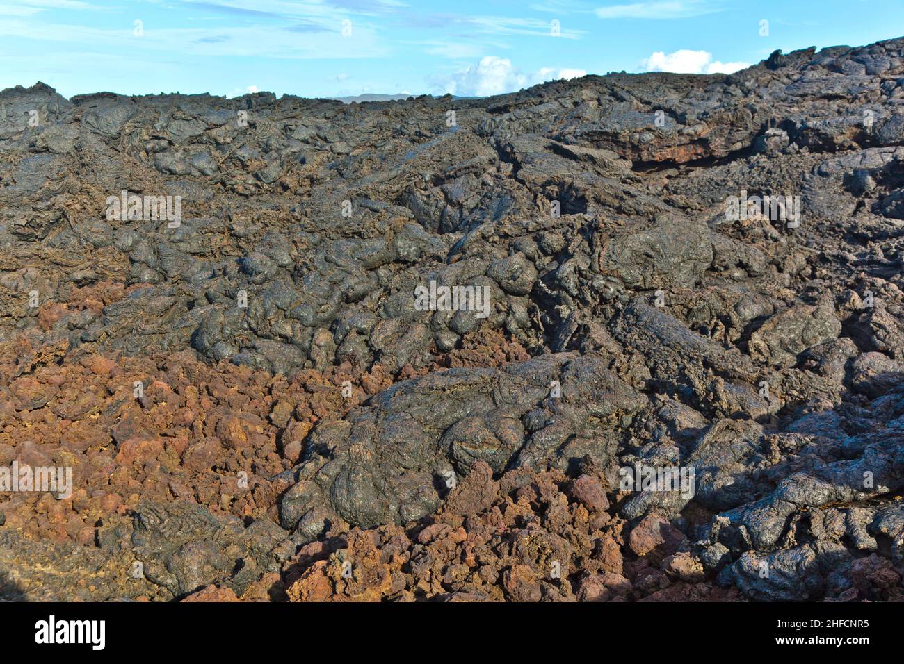 Stones of volcanic flow give a beautiful natural structure Stock Photo ...