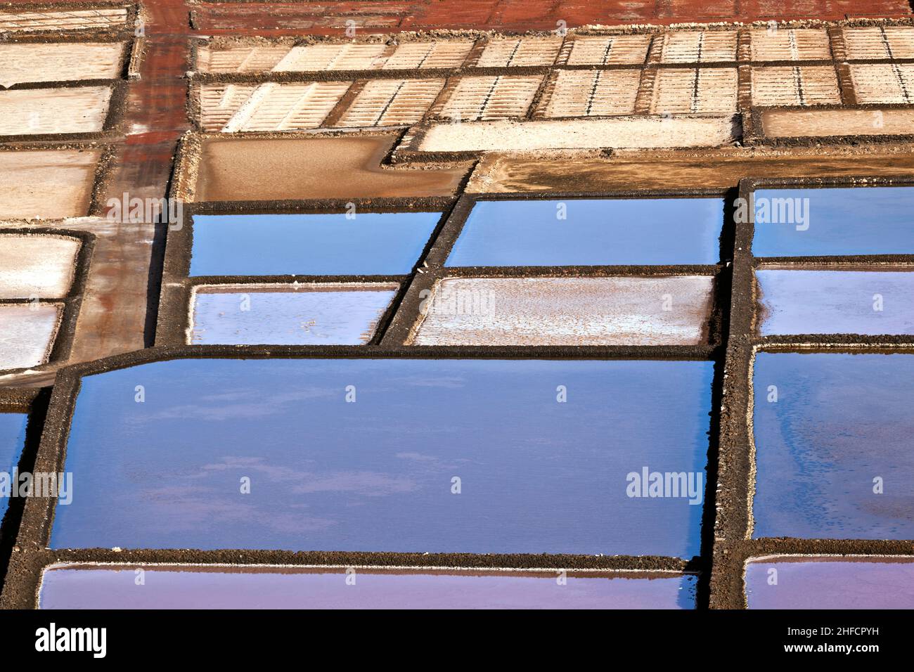Salt refinery, Saline from Janubio, Lanzarote, Spain Stock Photo - Alamy