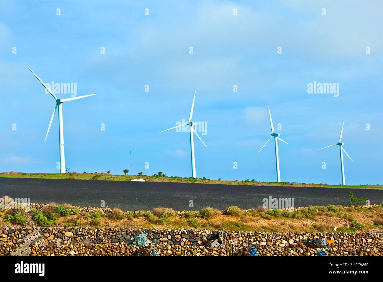 wind engine on top of hill in motion Stock Photo - Alamy