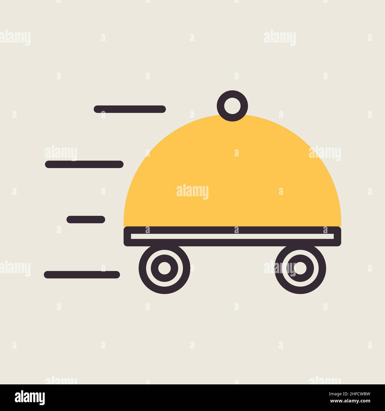 Food delivery with dish vector flat icon. Delivery sign. Graph symbol ...