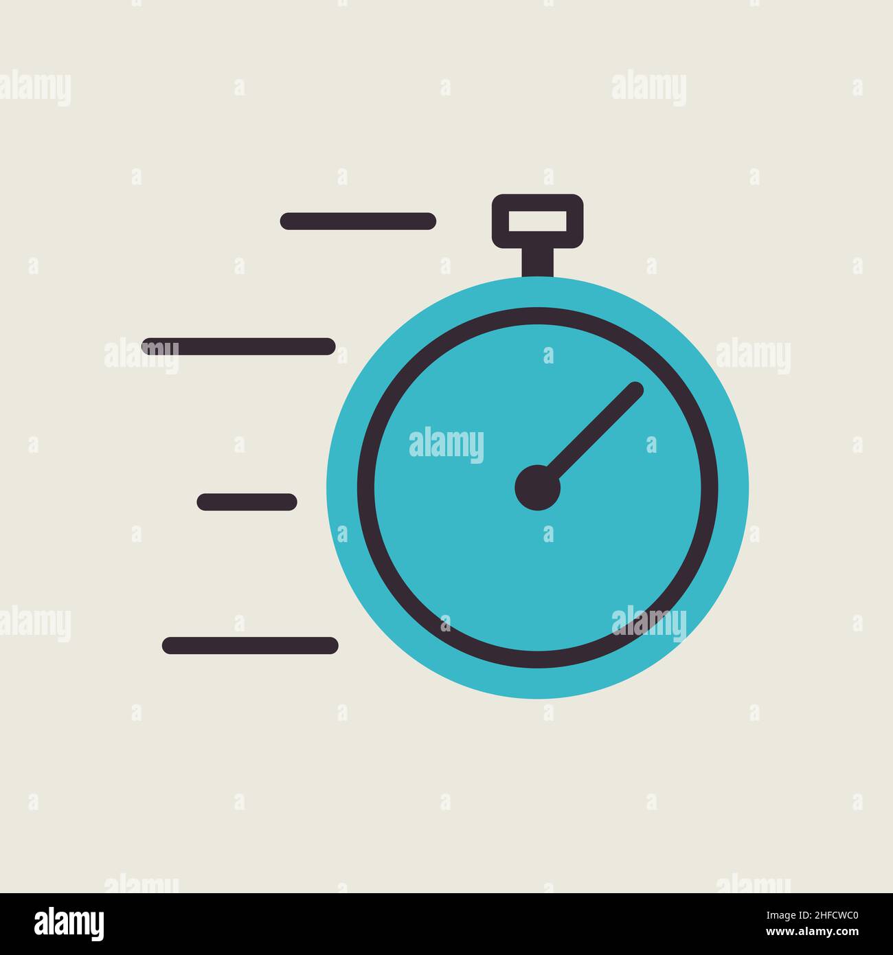 Fast delivery vector flat icon. Stopwatch with speed. Delivery sign ...