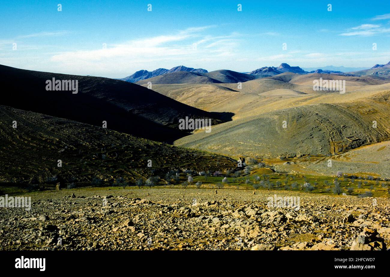 landscape in Atlas mountains in sunset in marocco Stock Photo - Alamy