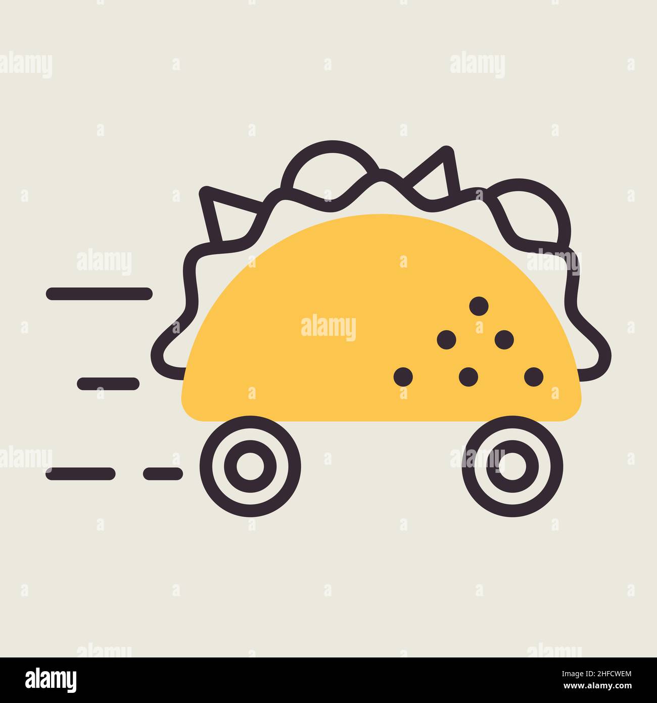 Taco delivery vector flat icon. Fastfood sign. Graph symbol for cooking ...