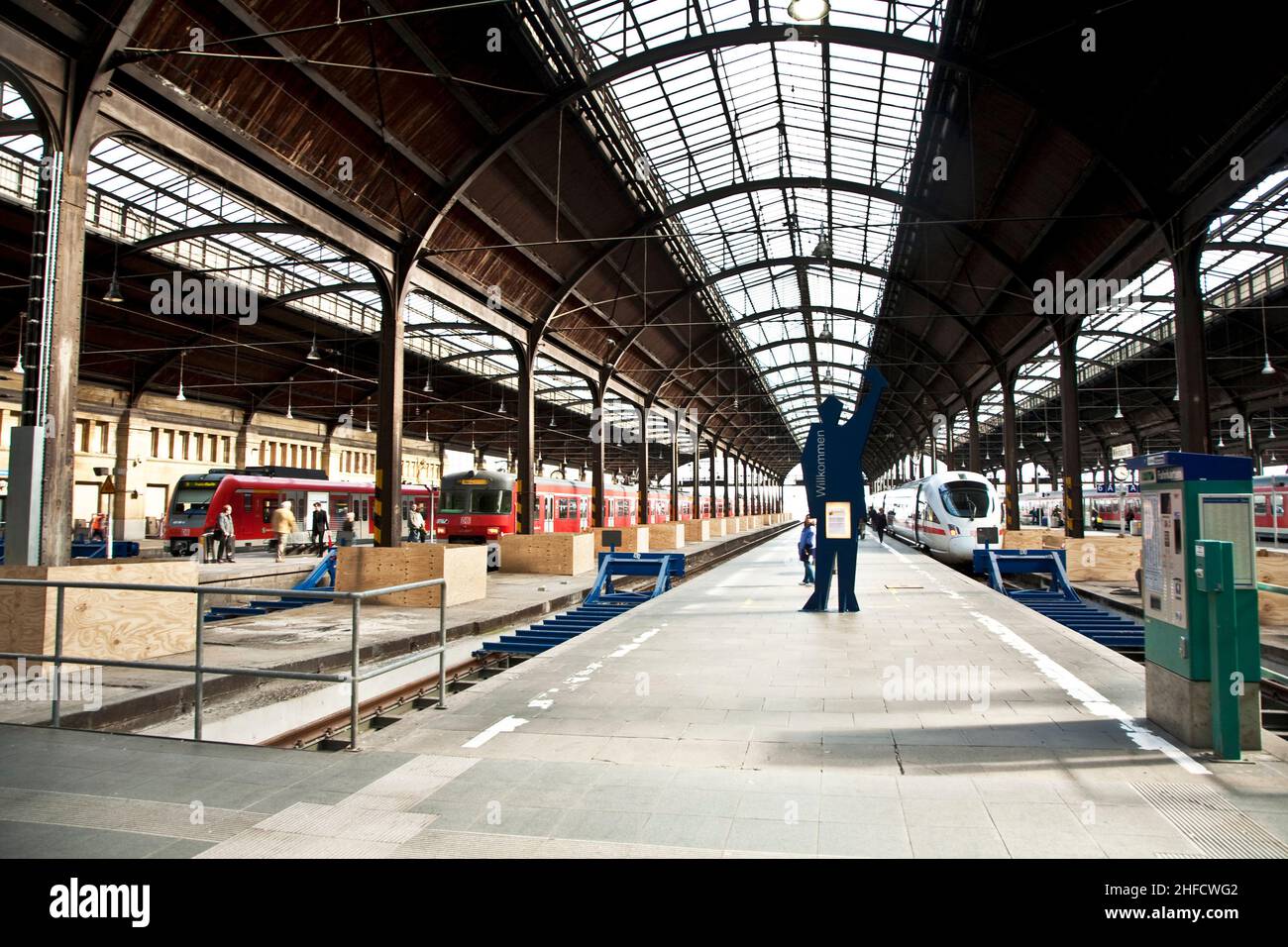 classicistic iron train station from inside Stock Photo - Alamy