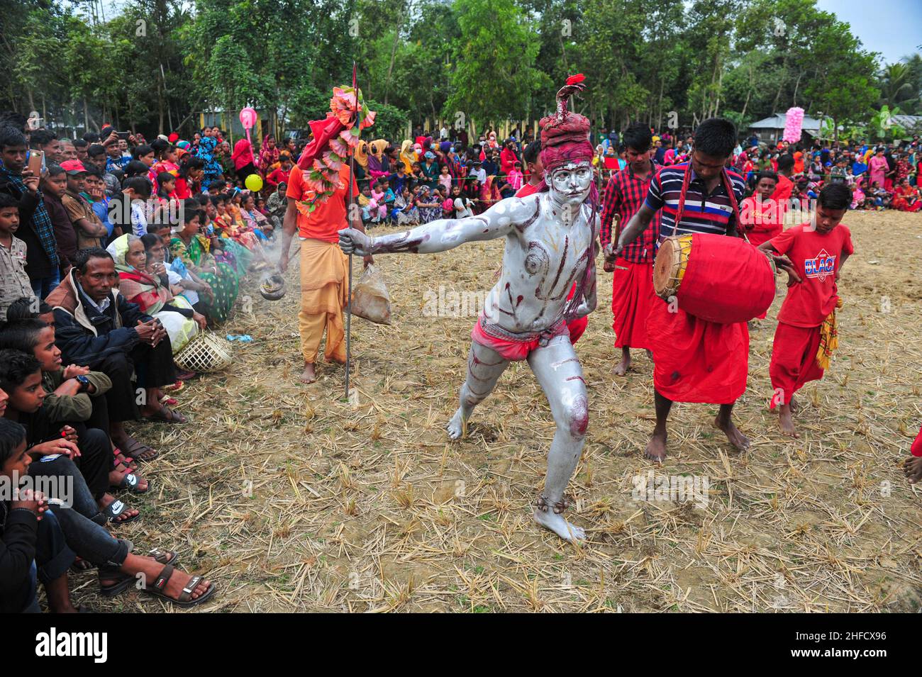 A Devotee performs during Charak Puja Festival during Poush Shonkhanti ...