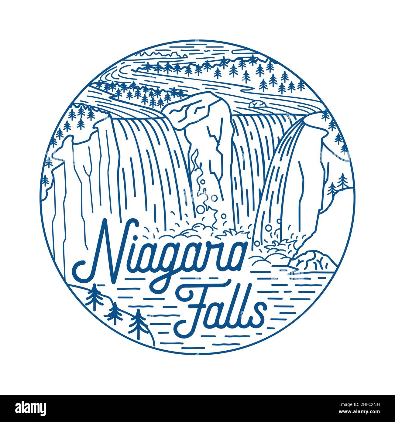 Niagara Falls design template. Vector and illustration Stock Vector ...