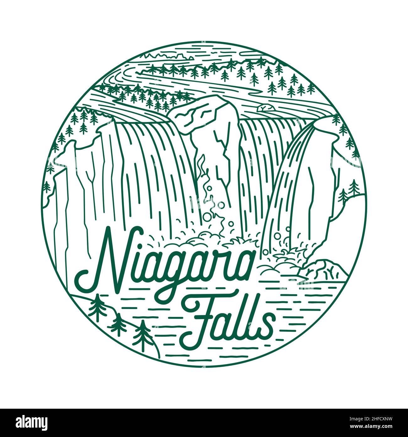 Niagara Falls design template. Vector and illustration Stock Vector ...
