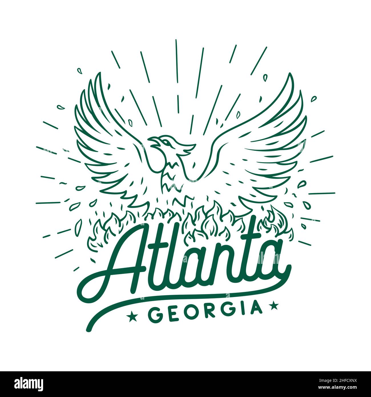 Atlanta Georgia. City of Atlanta. Vector and illustration Stock Vector ...