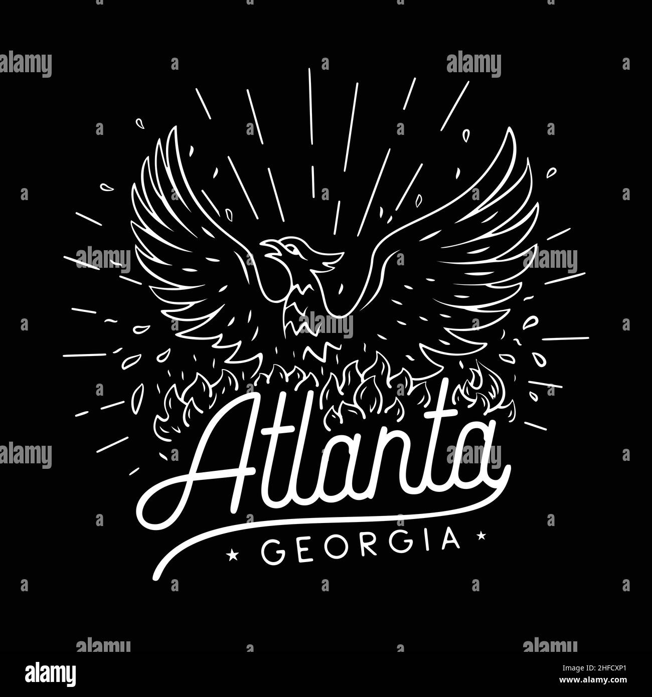 Atlanta Georgia. City of Atlanta. Vector and illustration Stock Vector ...